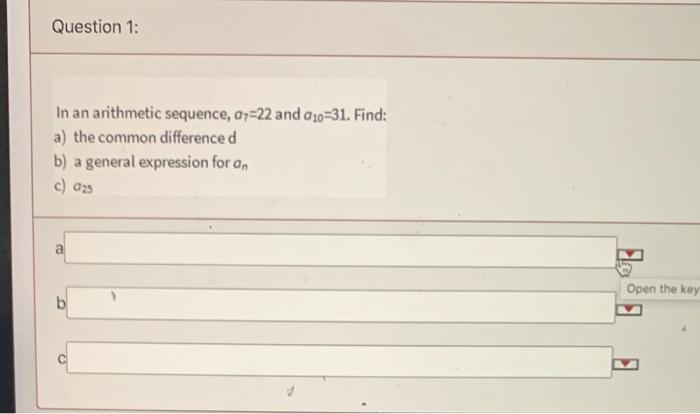 Solved In an arithmetic sequence, a7=22 and σ10=31. Find: a) | Chegg.com