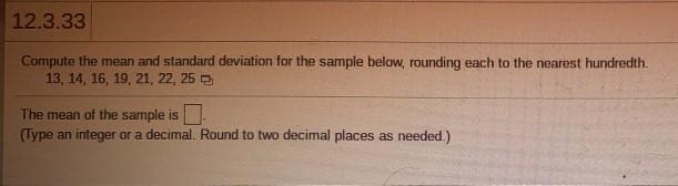 Solved 12.3.33 Compute the mean and standard deviation for | Chegg.com