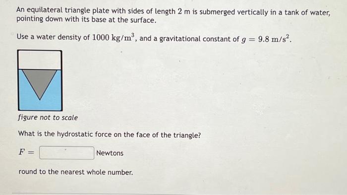 Solved An Equilateral Triangle Plate With Sides Of Length 2