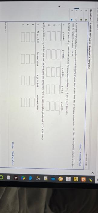 Solved Questions Exercise 19.15 Algo (Acceptance Sampling 2. | Chegg.com