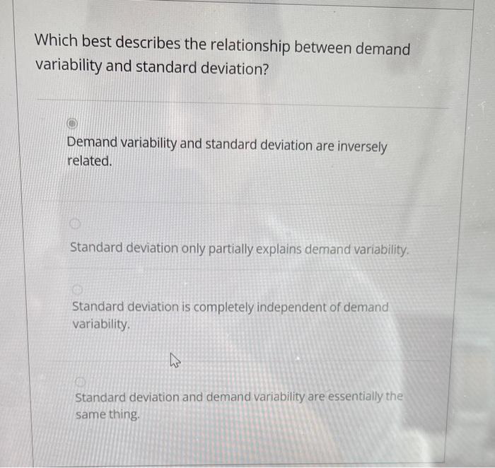 Solved Which best describes the relationship between demand | Chegg.com