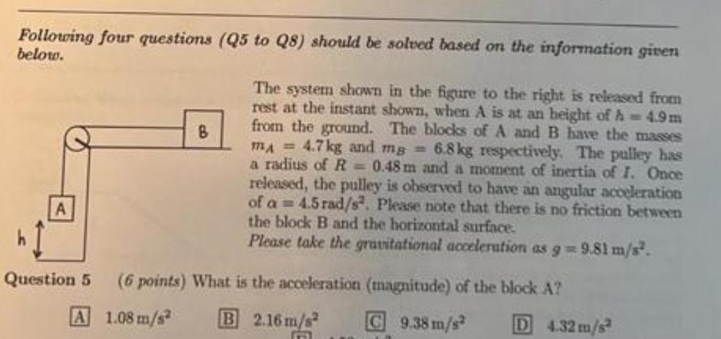 Solved Following four questions (Q5 ﻿to Q8) ﻿should be | Chegg.com