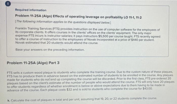 Solved Required information Problem 11-25A (Algo) Effects of | Chegg.com