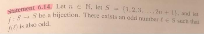 Solved Statement 6 14 Let N∈n Let S {1 2 3 … 2n 1} And