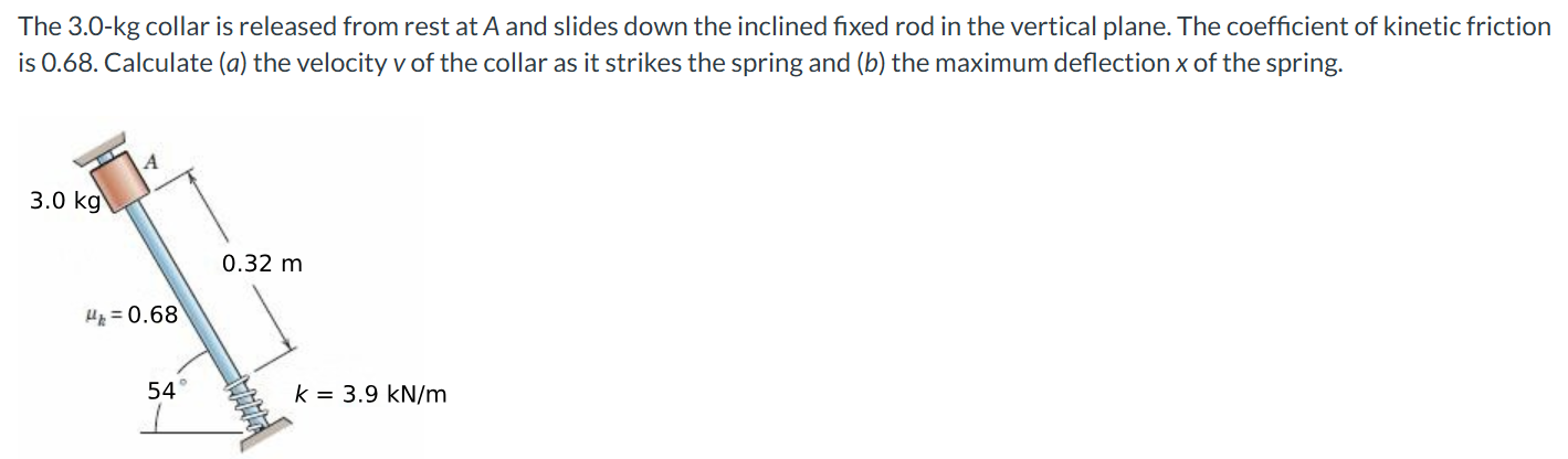 Solved The 3.0-kg collar is released from rest at \( ﻿A \) | Chegg.com