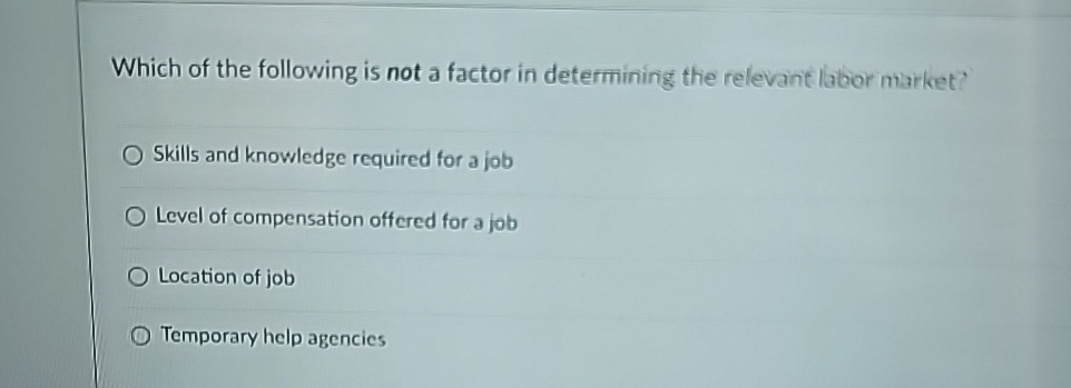 Solved Which of the following is not a factor in determining | Chegg.com