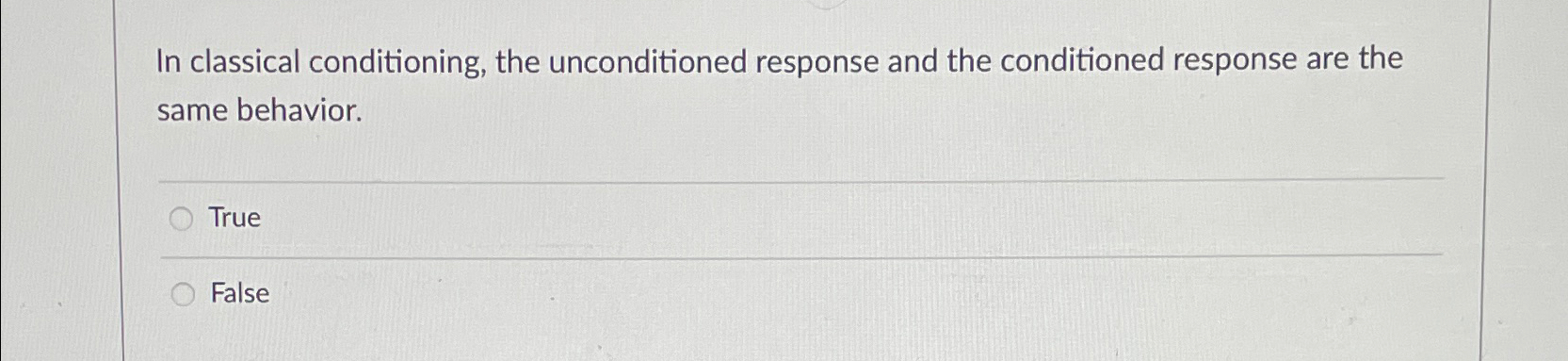 Solved In classical conditioning, the unconditioned response | Chegg.com