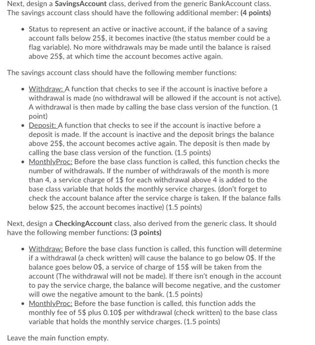 Solved Q2: Abstract base class and virtual functions (10 | Chegg.com