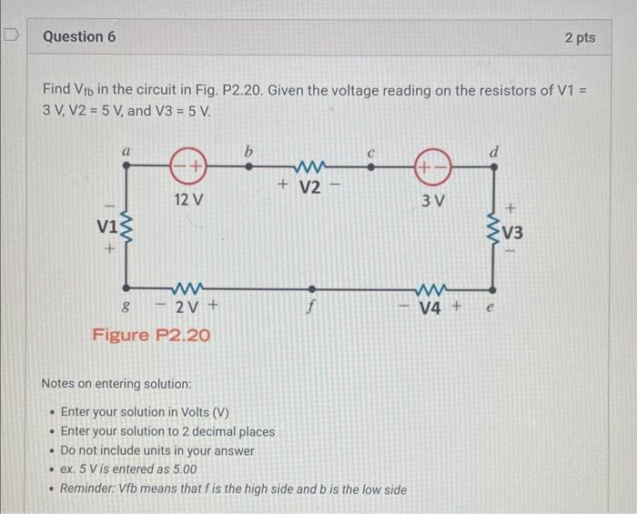 Solved Find Vfb in the circuit in Fig. P2.20. Given the | Chegg.com