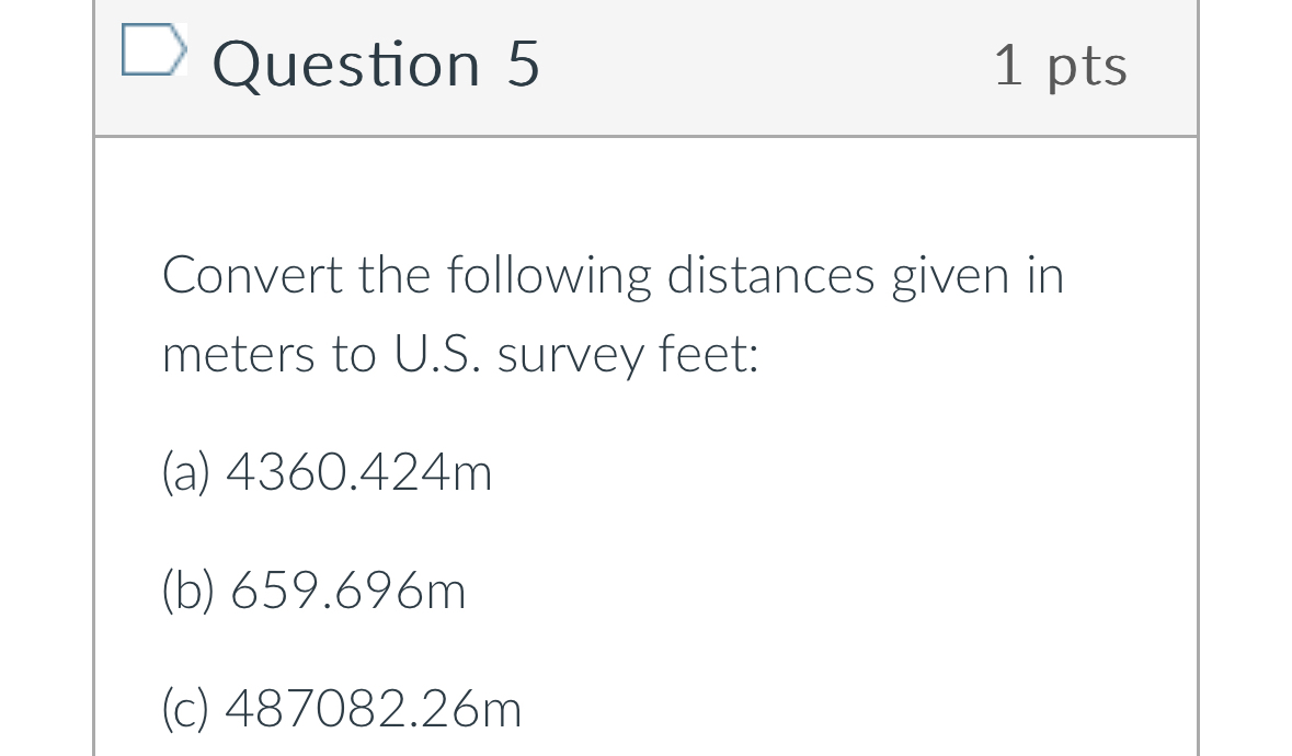 Solved Question 5Convert the following distances given | Chegg.com