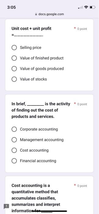 Solved Financial accounting produces ⋆0 point information | Chegg.com