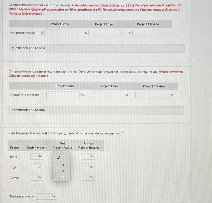 Solved Oriole Company is considering three long-term capital | Chegg.com