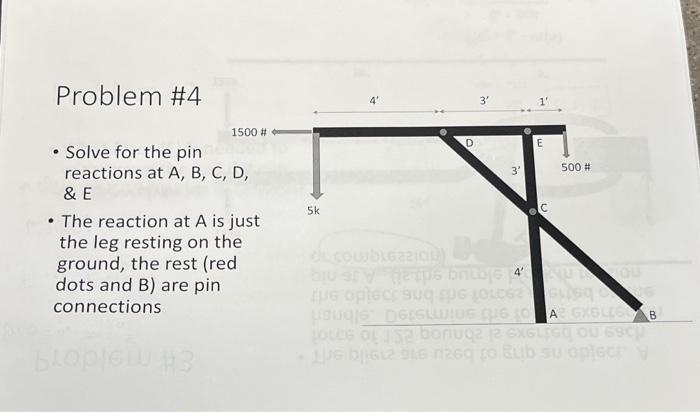 Solved - Solve for the pin reactions at A,B,1 \& E - The | Chegg.com