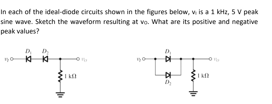Solved In each of the ideal-diode circuits shown in the | Chegg.com