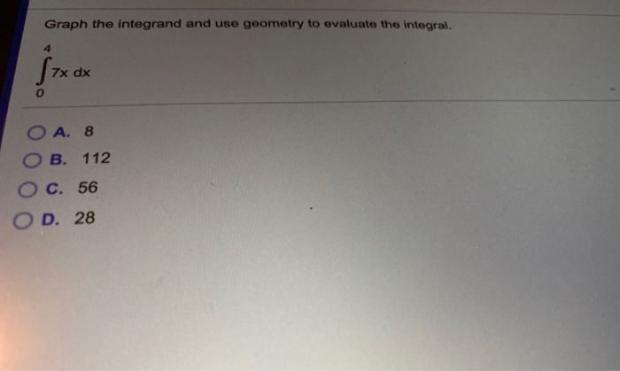 Solved Graph the integrand and use geometry to evaluate the | Chegg.com