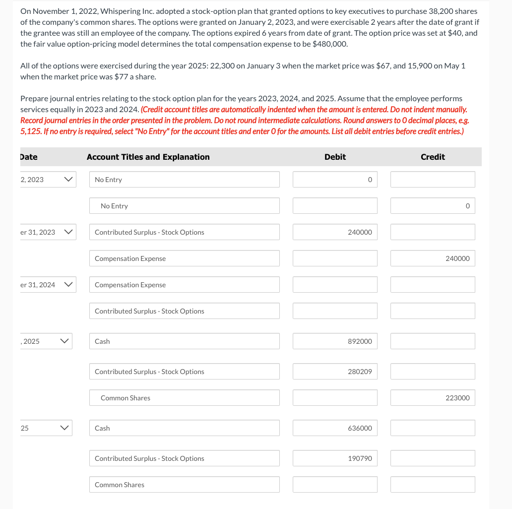 Solved On November 1, 2022, ﻿Whispering Inc. adopted a | Chegg.com
