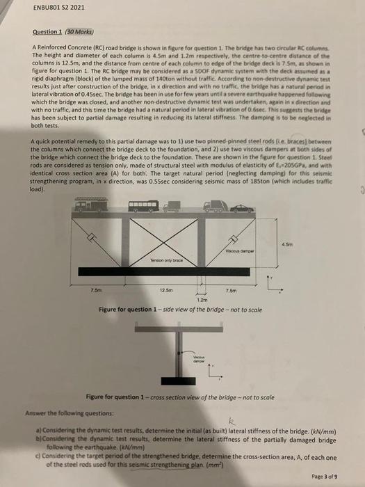 Solved Question 1 (30 Marks) A Reinforced Concrete (RC) road | Chegg.com