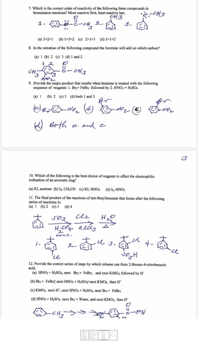 Solved 7. Which is the correct order of reactivity of the | Chegg.com