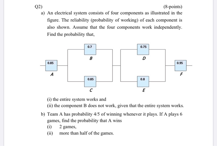 Solved Q2) (8-points) a) An electrical system consists of | Chegg.com