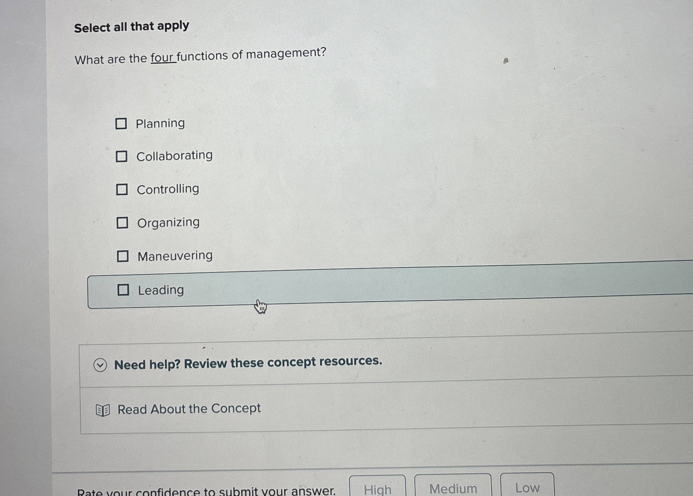 Solved Select all that applyWhat are the four functions of | Chegg.com