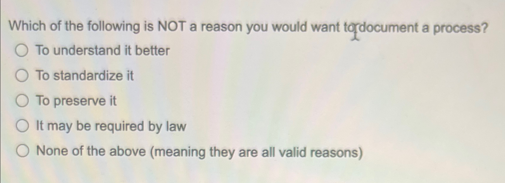 Solved Which of the following is NOT a reason you would want | Chegg.com