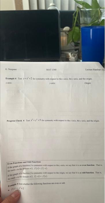 Solved Example 4 Tes y=x3+2 fie wymmetry with ropect to the | Chegg.com