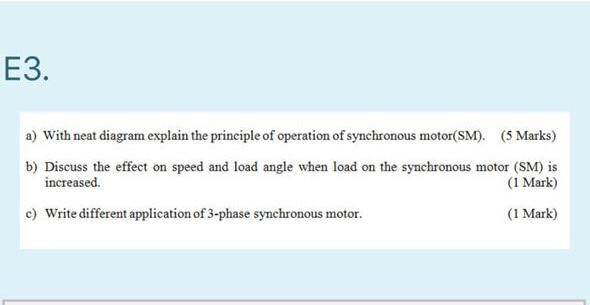 Solved E3. a) With neat diagram explain the principle of | Chegg.com