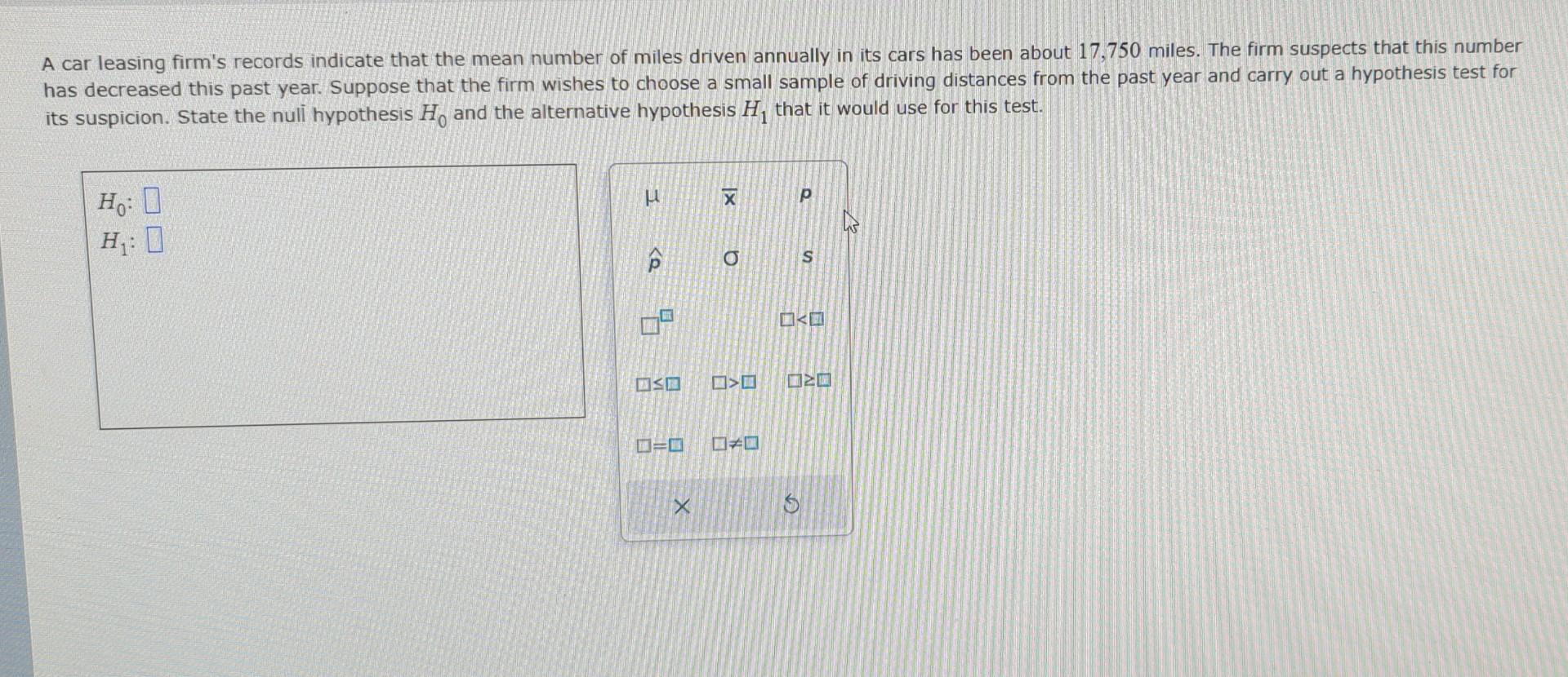 Solved A car leasing firm's records indicate that the mean | Chegg.com