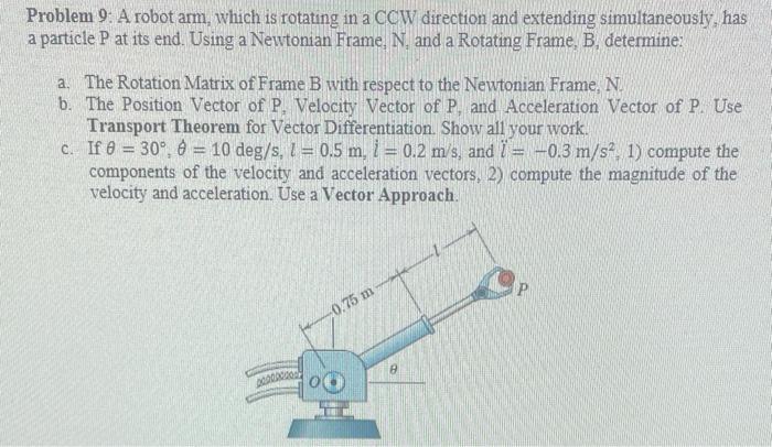 Problem 9: A robot arm, which is rotating in a CCW | Chegg.com