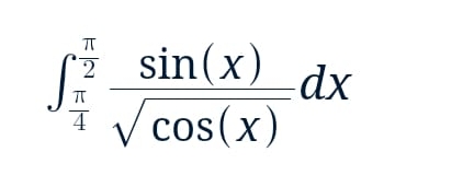 Solved ∫π4π2sin(x)cos(x)2dx | Chegg.com