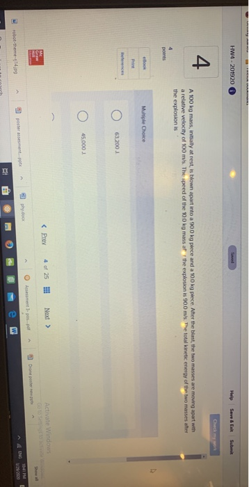 Solved HW4 - 201920 Help Save & Exit Submit A 100 kg mass, | Chegg.com