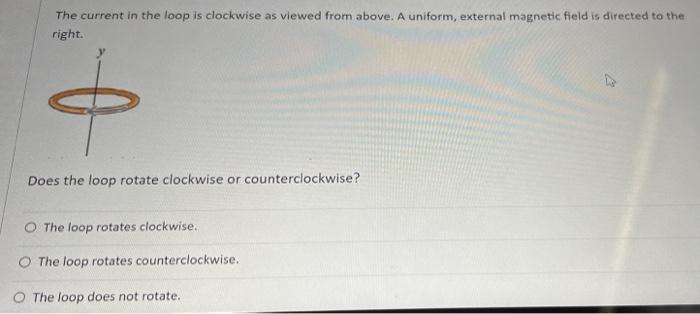 Solved The current in the loop is clockwise as viewed from | Chegg.com