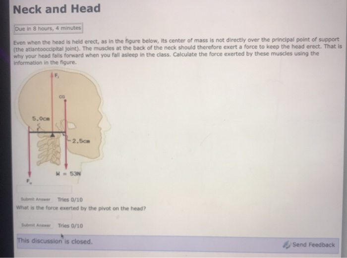 Solved Neck and Head Due in 8 hours, 4 minutes Even when the | Chegg.com