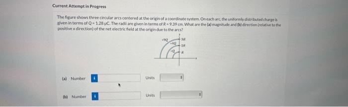 Solved The figure shows three circular arcs centered at the | Chegg.com