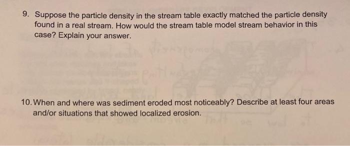 Solved 8. How well does the stream table model real stream | Chegg.com