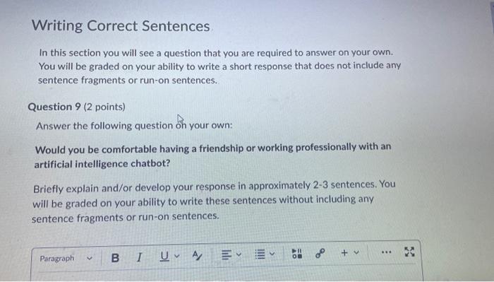 Writing Correct Sentences In this section you will | Chegg.com
