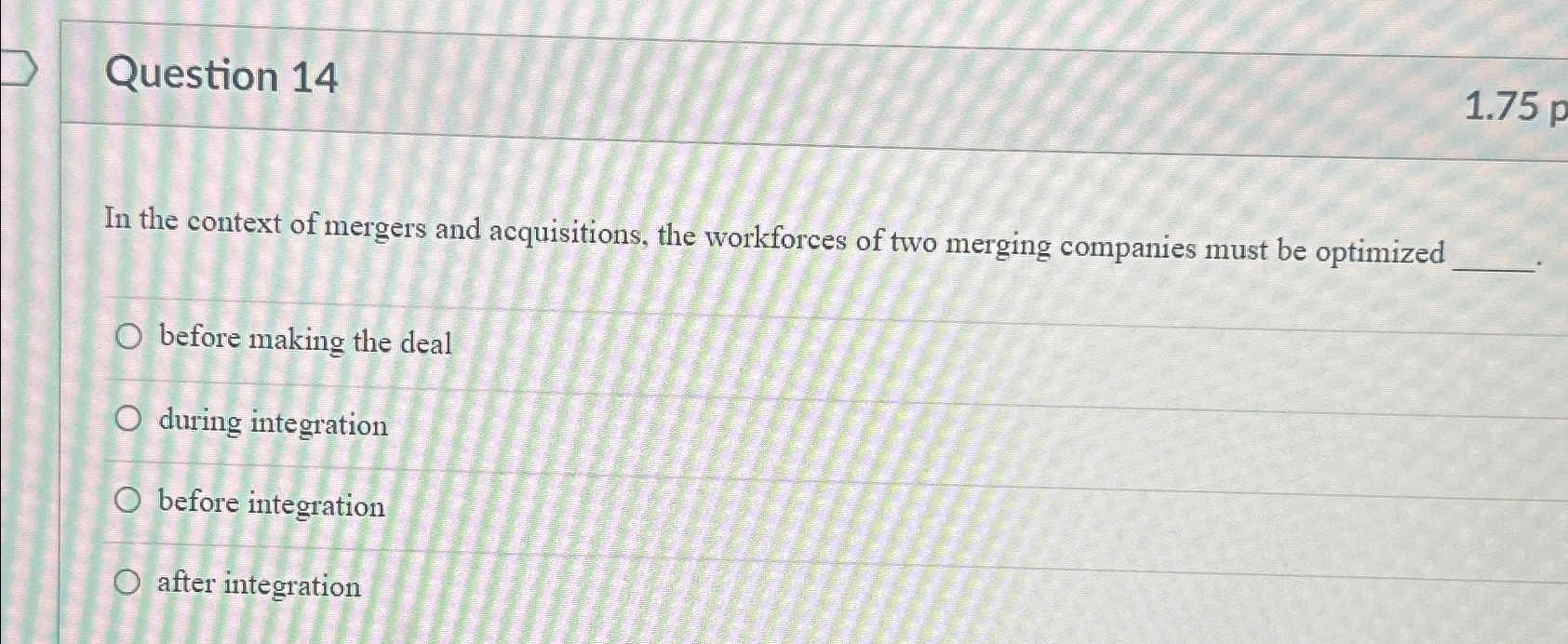 Solved Question 141.75pIn the context of mergers and | Chegg.com
