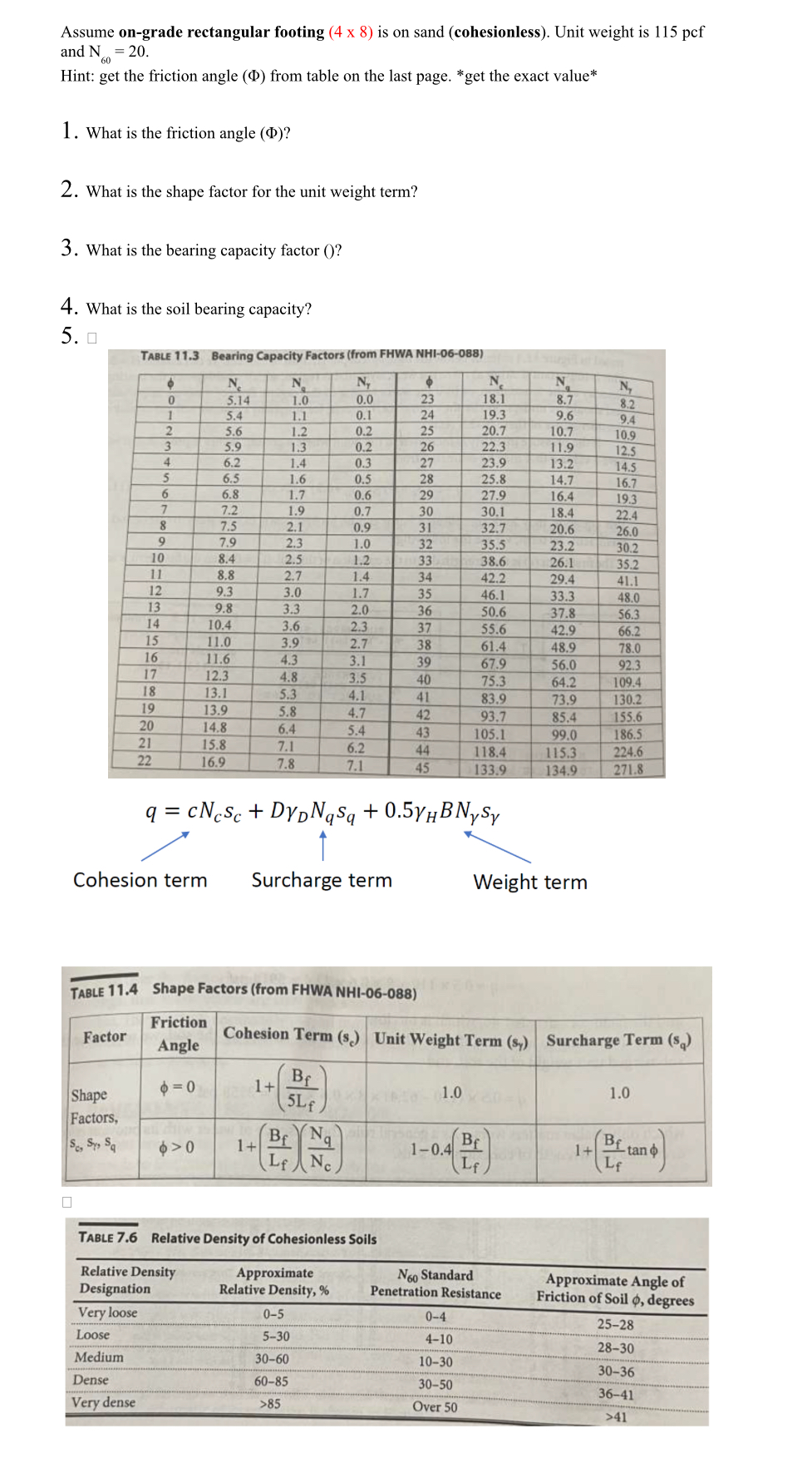 Solved Assume on-grade rectangular footing ( 4×8 ) ﻿is on | Chegg.com