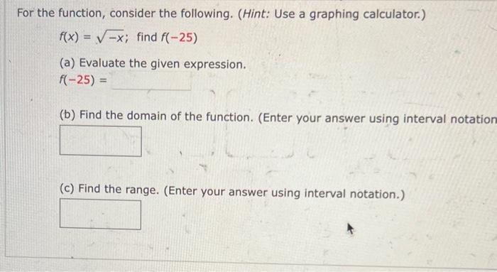 Solved the function, consider the following. (Hint: Use a | Chegg.com