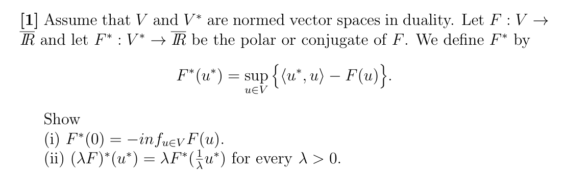 Solved [1] ﻿Assume that V ﻿and V** ﻿are normed vector spaces | Chegg.com