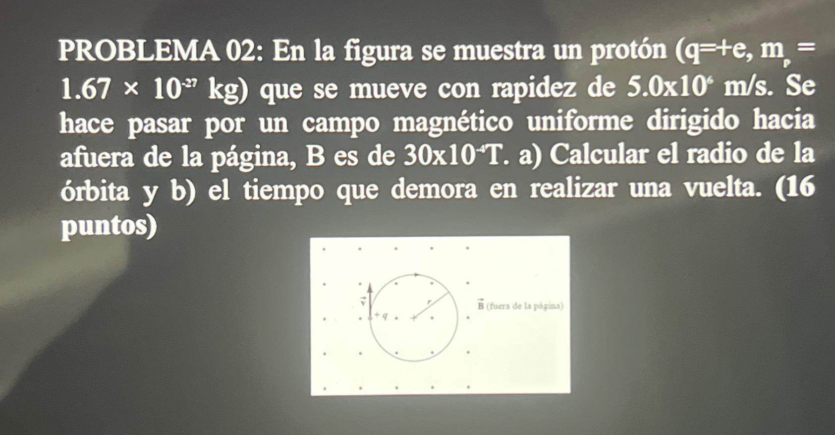 Solved En la figura se muestra un protón 1.67×10-27kg ) | Chegg.com
