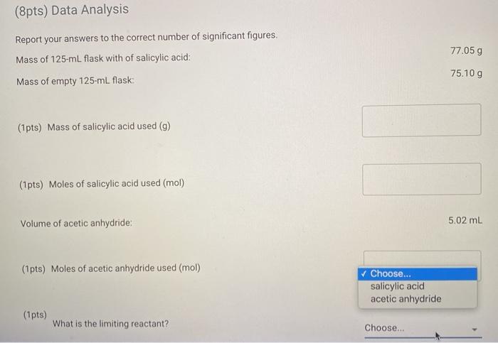 Solved Data And Report Submission - Aspirin And Other | Chegg.com