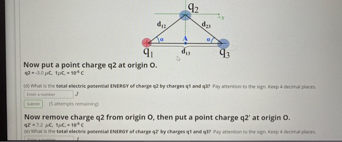 Solved Electric Potential- 3 Point Charges on a Triangle | Chegg.com
