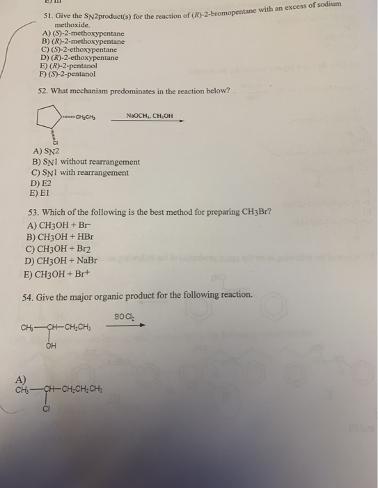 Solved e reaction of (R)-2-bromopentane with an excess of | Chegg.com