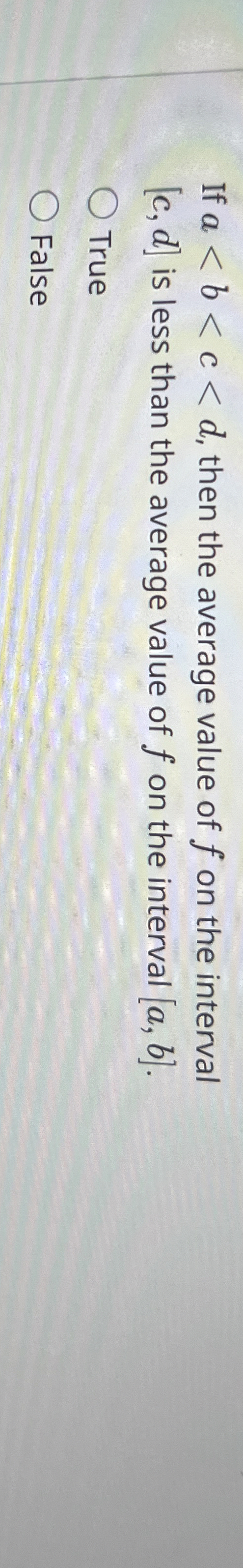 Solved If fc,dfa,ba, ﻿then the average value of f on ﻿the | Chegg.com