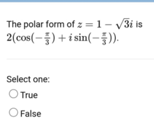 Solved The polar form of z=1-32i ﻿is | Chegg.com