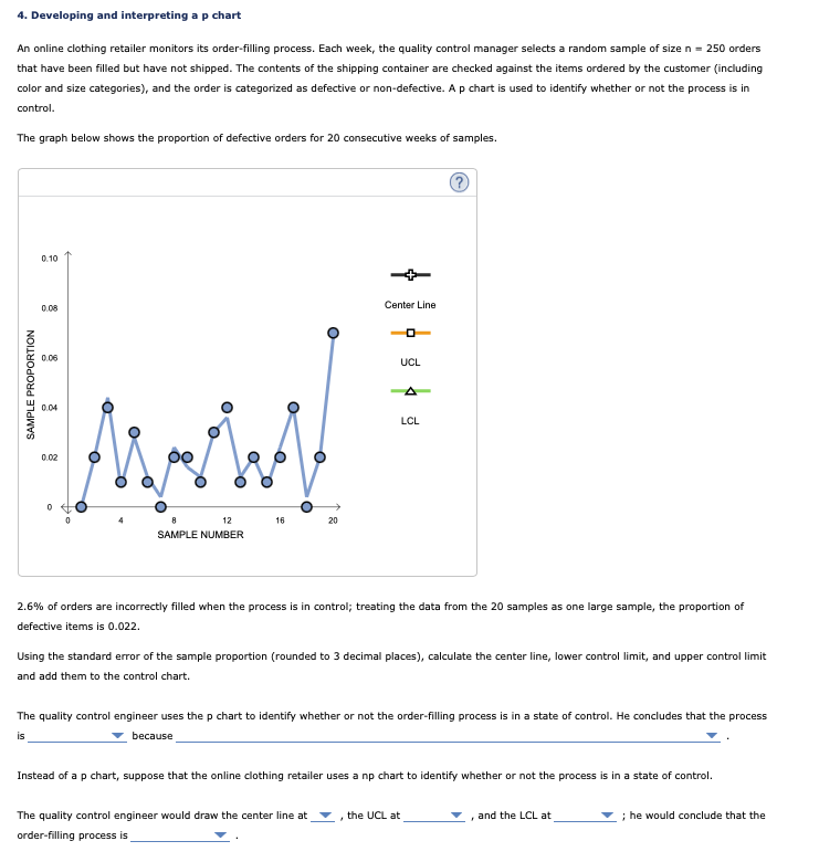 Solved Developing and interpreting a p chartAn online | Chegg.com
