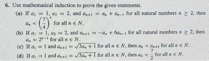 Solved 5. Use mathematical induction to prove the given | Chegg.com