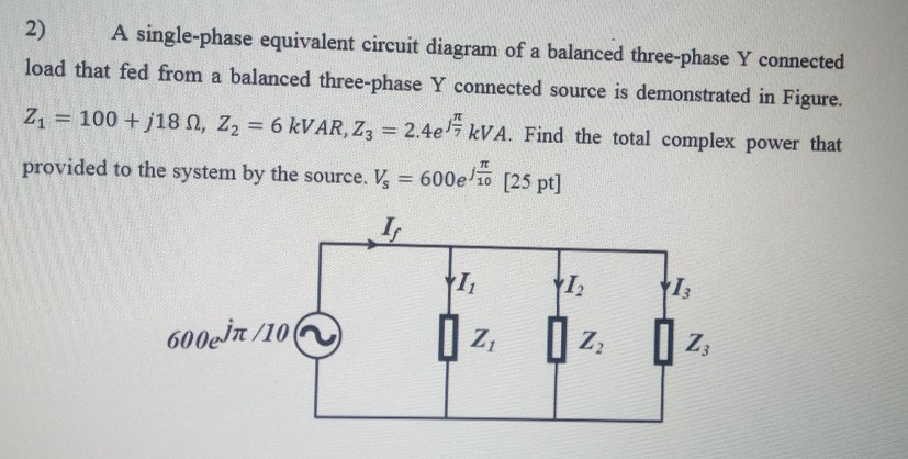 Solved 2) A single-phase equivalent circuit diagram of a | Chegg.com