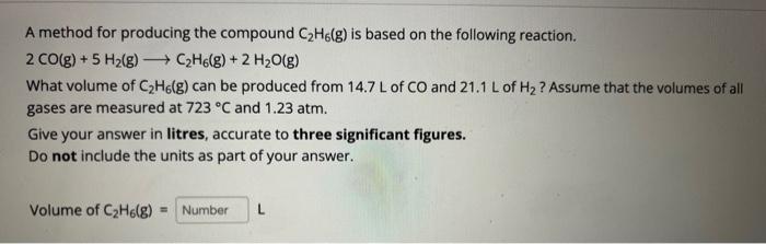 Solved A method for producing the compound C2H6( g) is based | Chegg.com